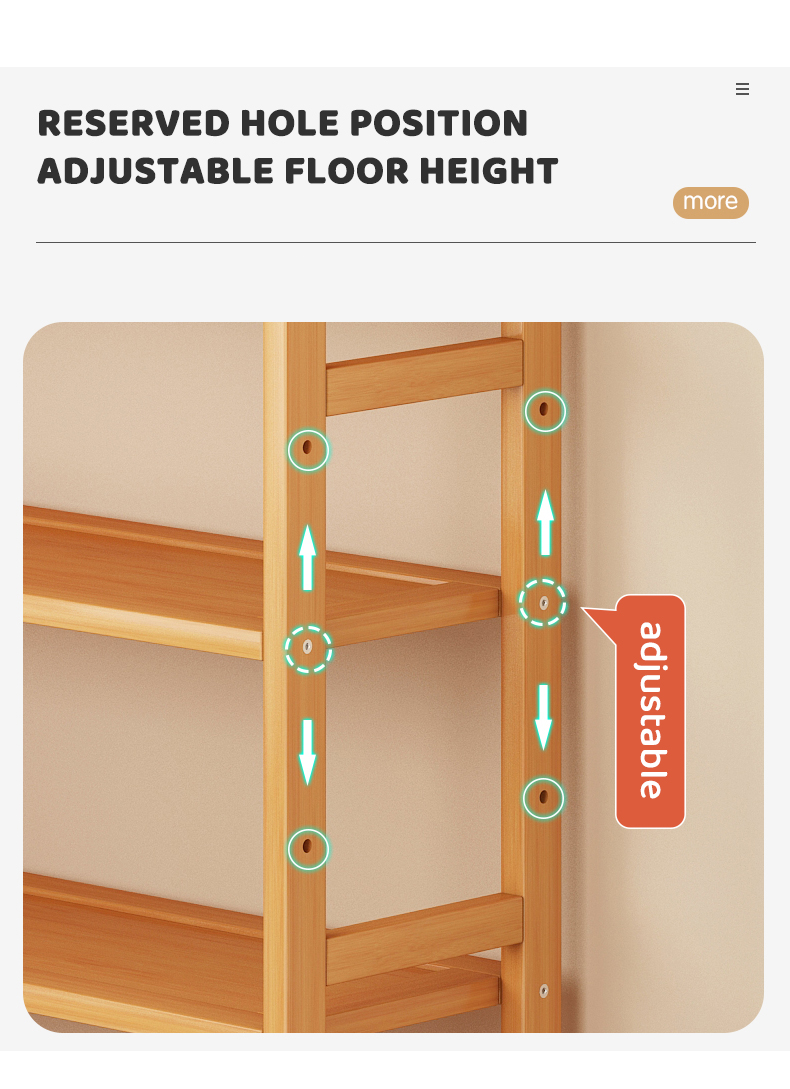 Bamboo Wooden Book Shelf Wooden Shelves Organizer 5/6 Layers Display ...