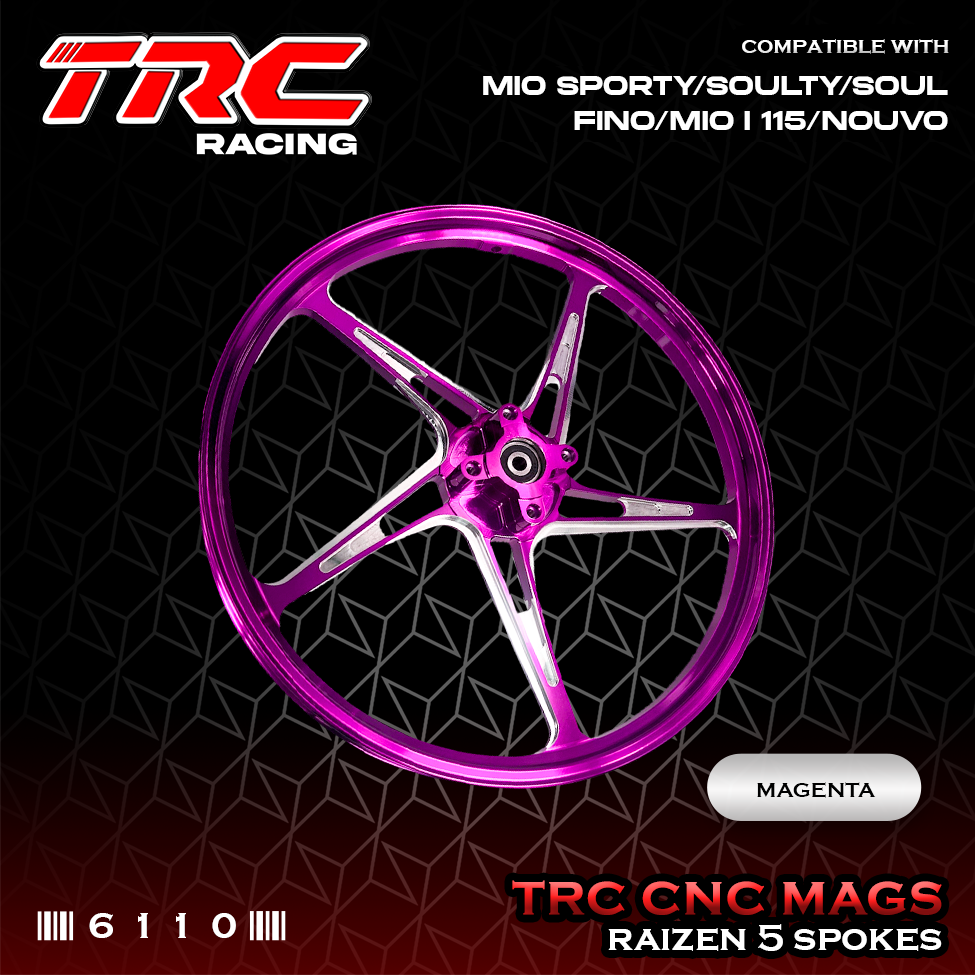 TRC CNC RAIZEN 5 SPOKES MAGS (1.4 x 1.4 x 17) MIO SPORTY/SOULTY/SOUL ...