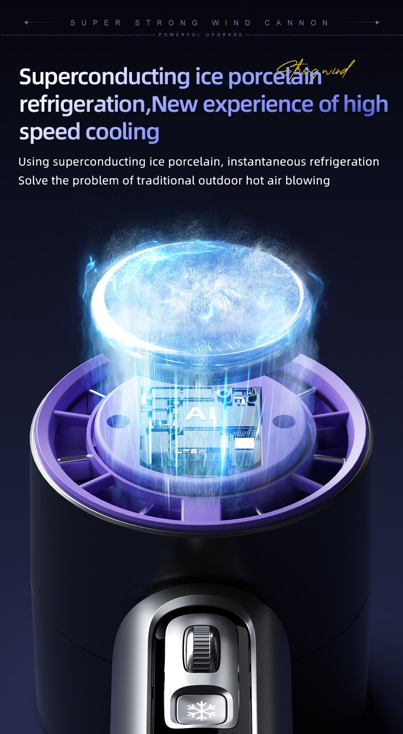 NSS Portable Turbo Handheld Rechargeable Fan 100 Gears 4000mAh High ...