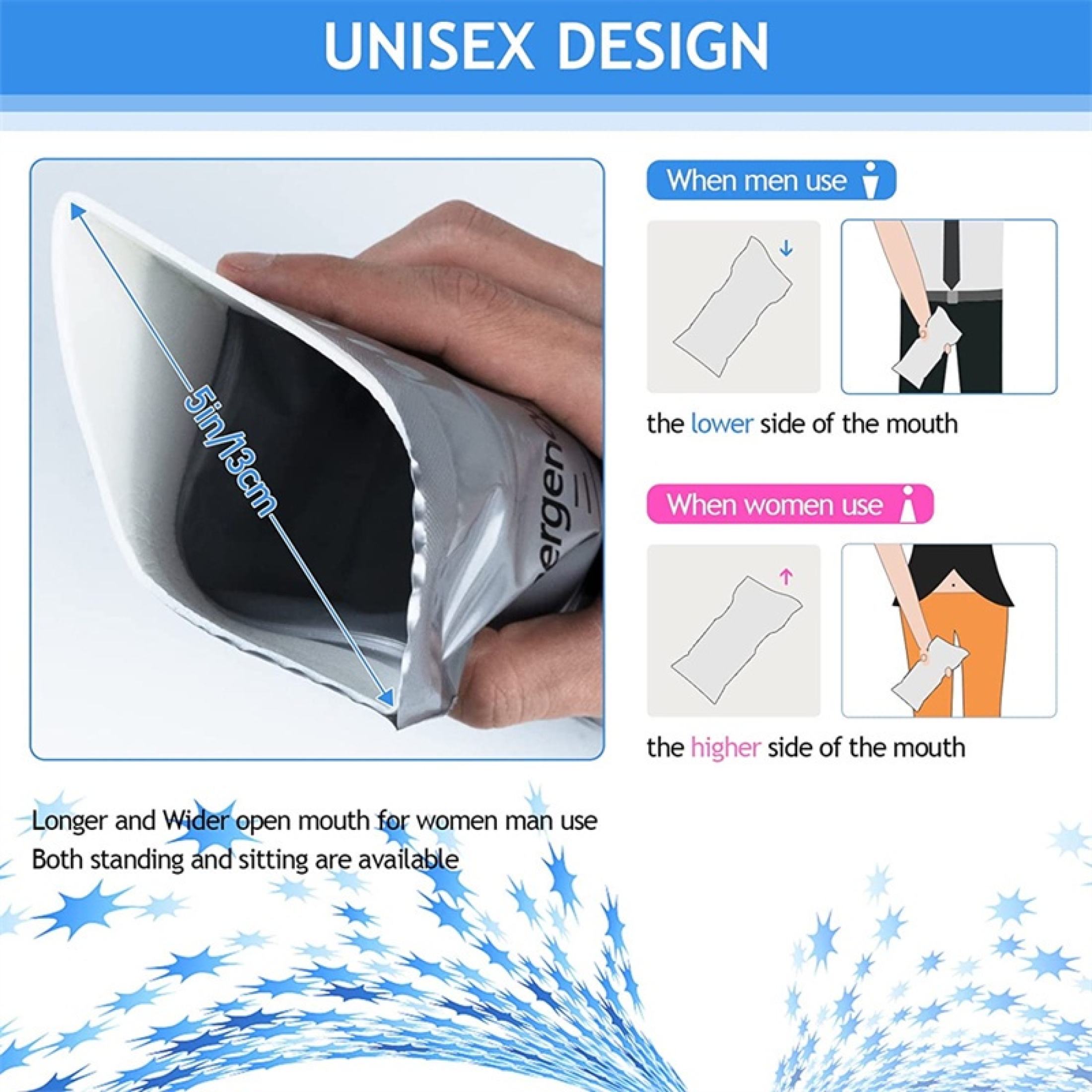 700ML Emergency Pee Bag Portable Disposable Car Urine Vomit Unisex ...