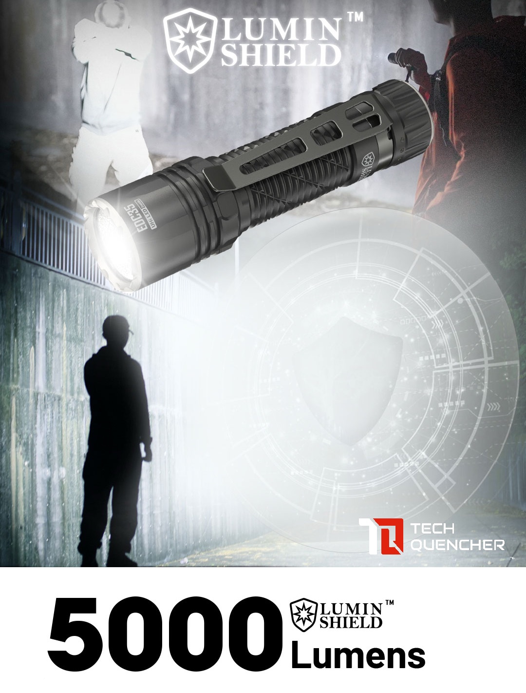 Nitecore EDC35 Flashlight with Lumin Shield - 5000 Lumens - USB-C Rechargeable - 550m beam ...