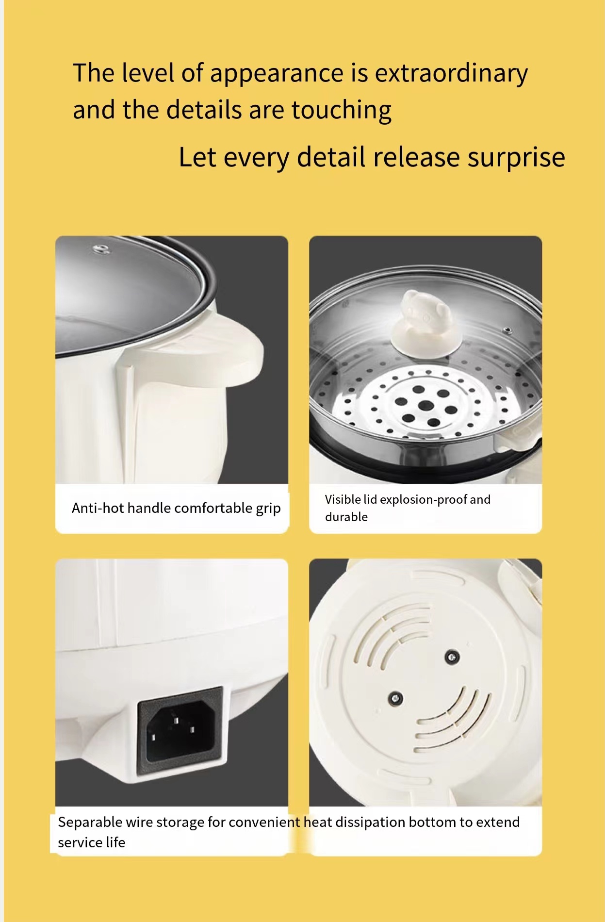 Multi Electric Cooker Rice Cooker Hot pot Non Stick Pan With Steamer 3 ...