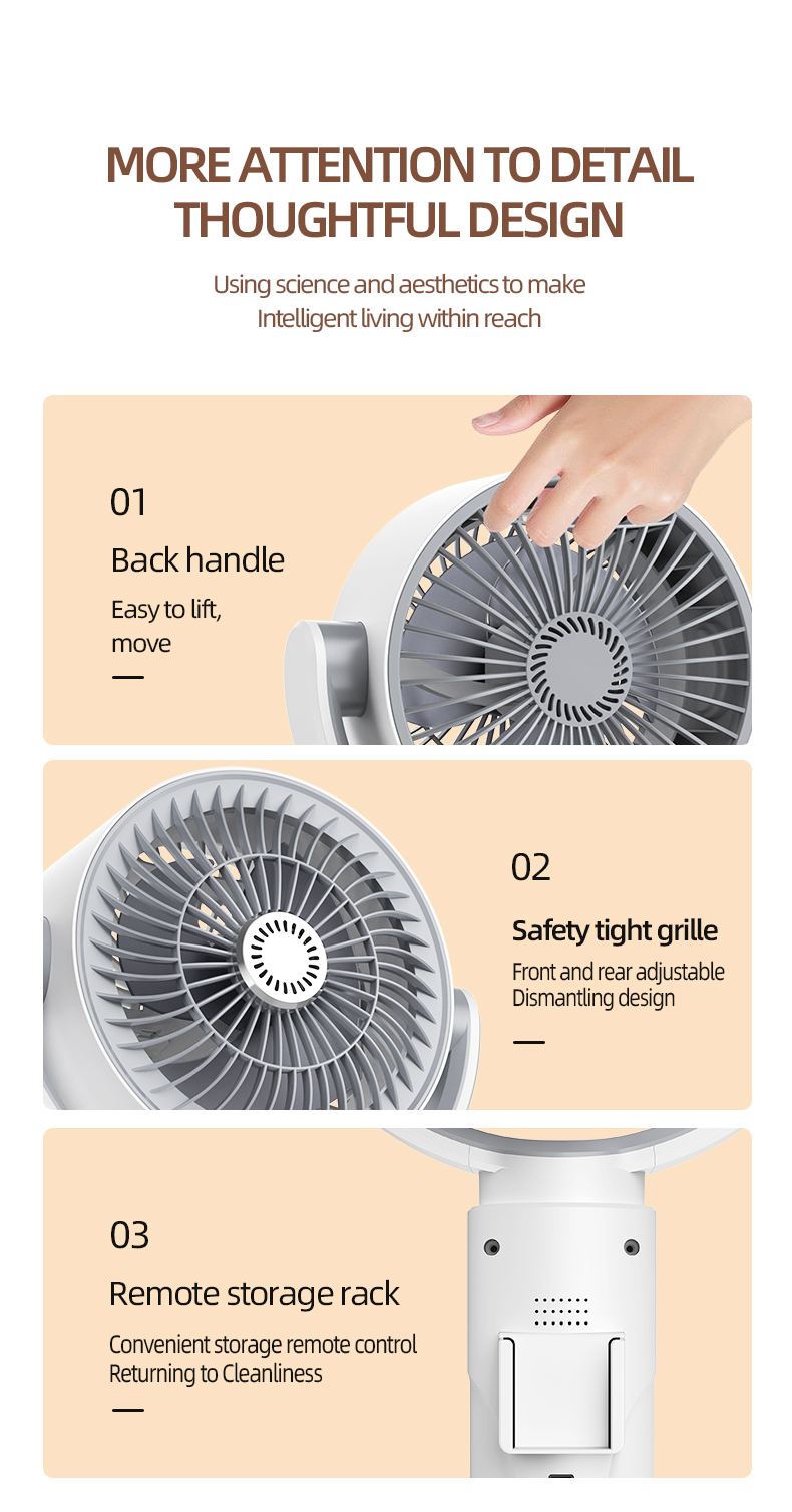 3in1 Air Circulation Electric Fan remote control Stand fan Height ...