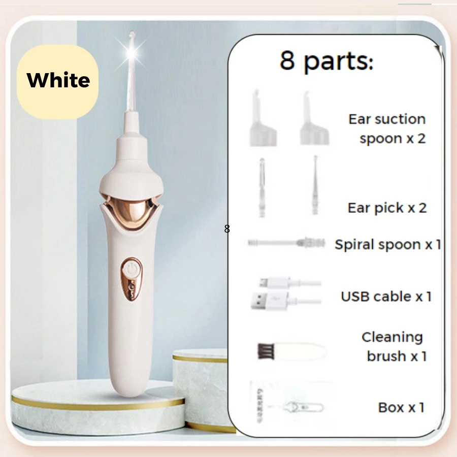 Electric Vacuum Ear Cleaner Soft Spoon Head Charging Ear Wax Removal ...
