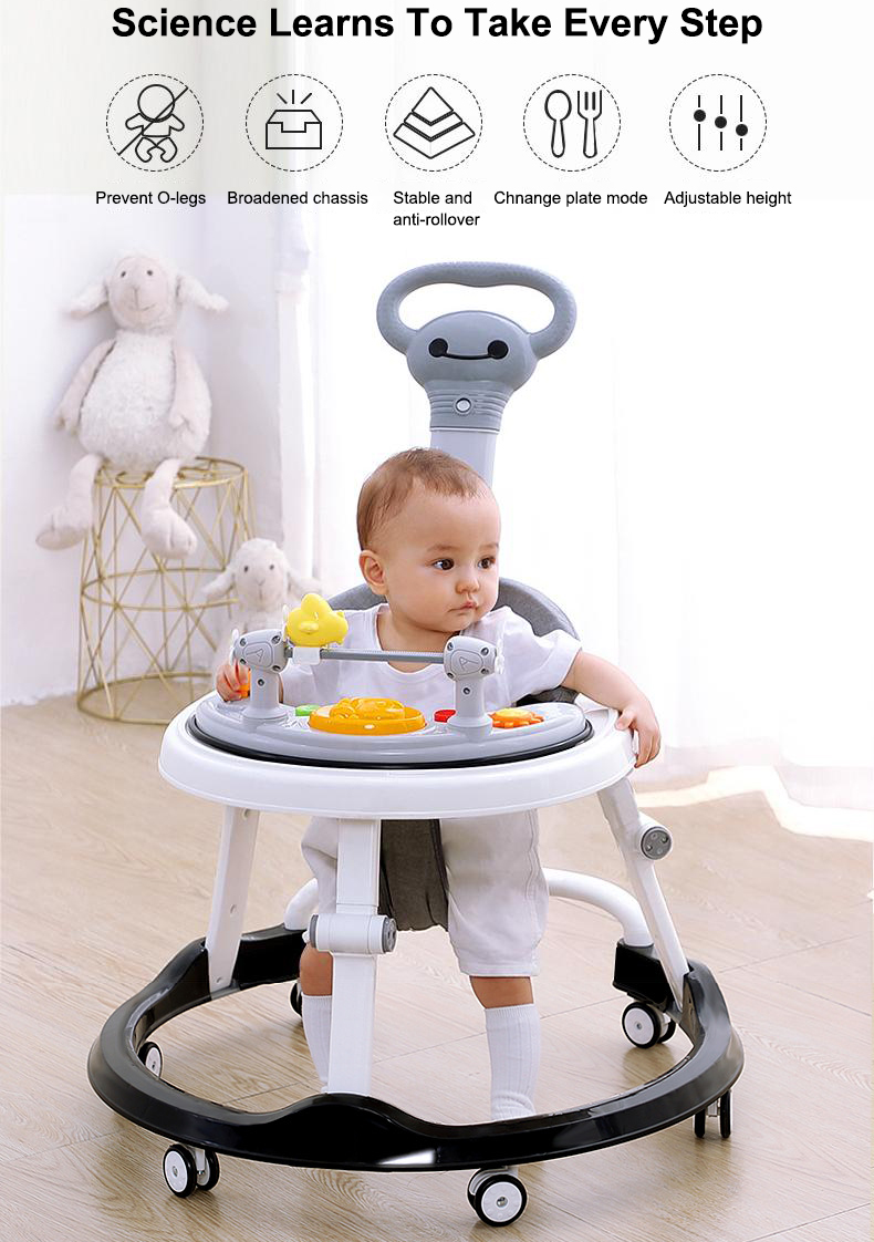 MOMYSO Baby Walking Car With Music Foldable Portable Adjustable Safe ...