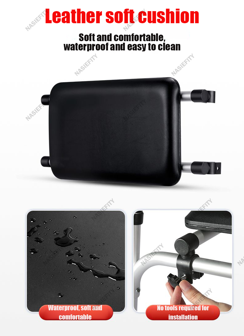 Walker for Elderly Adjustable Adult Walker 2 Wheels Seat Foldable ...