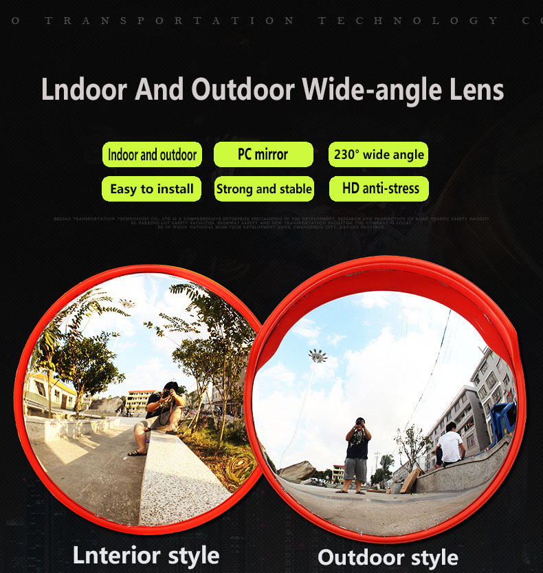 45/60/80CM Outdoor Indoor Traffic Road Wide angle Mirror Concave-Convex Mirror Blind Spot Mirror ...