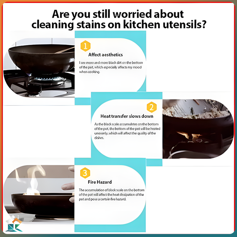 Qewe 2 Bottle Black Remover Bottom Of The Pot Black Scale Cleaner Pot ...