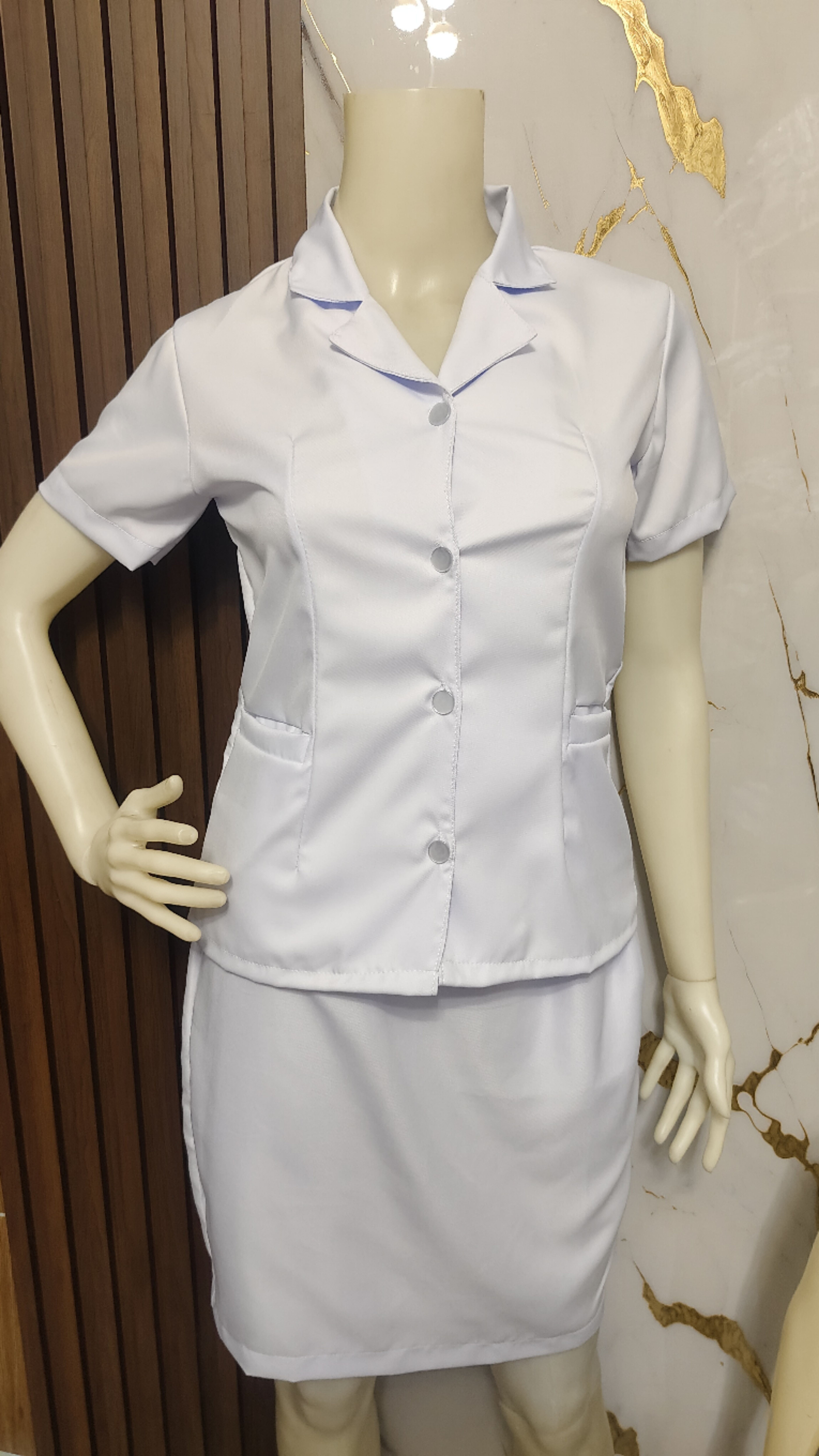 White Uniform - Blouse Pants Skirt for Nurse Church Lector School SM ...