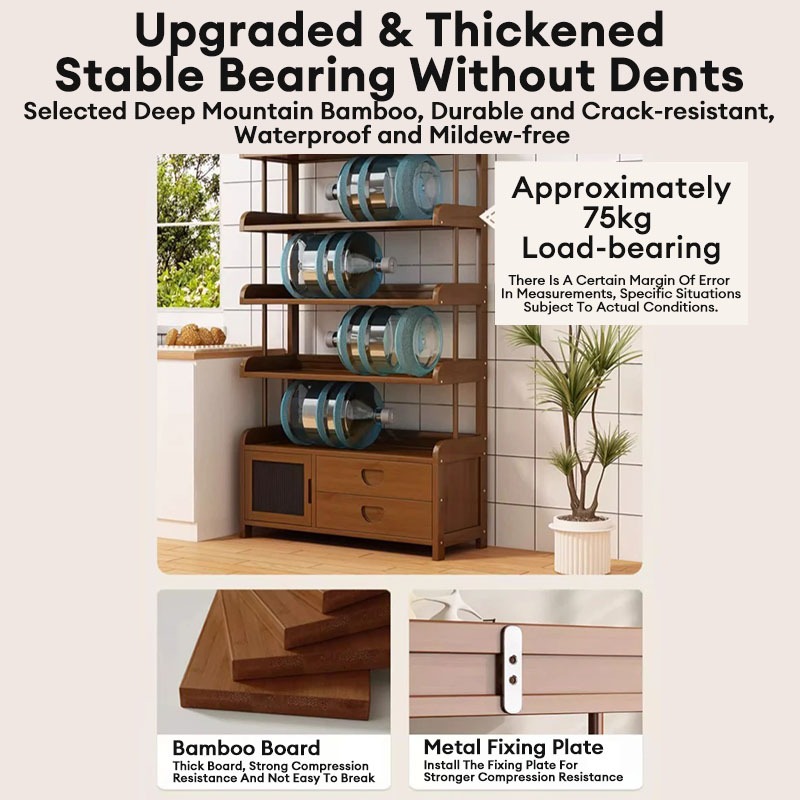 Multi-function Kitchen Wooden Organizer Kitchen Storage Rack With Multi ...