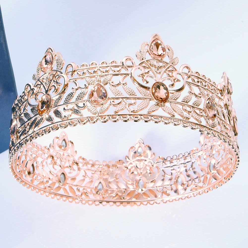 Metal Male Unisex Crown Retro Royal Full King Crown Round Crown for Men ...
