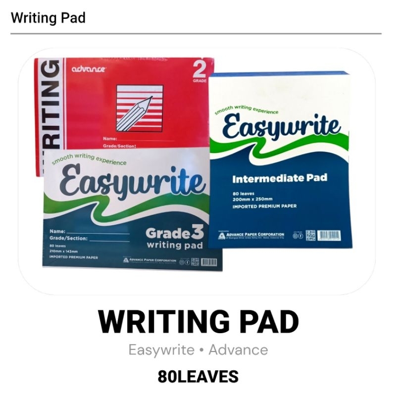 2pads Easywrite Intermediate Pad Writing Pad Grade 1-4, 80 Leaves, Eco ...