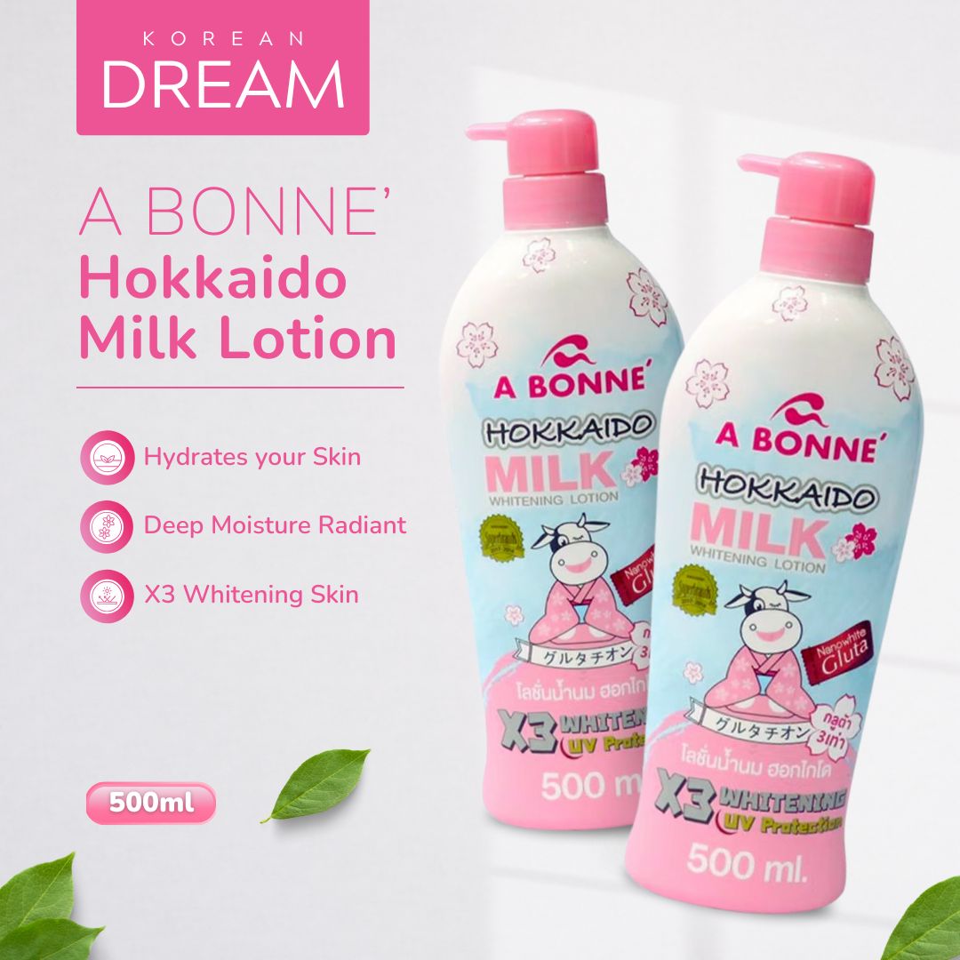 Abonne Hokkaido Milk Whitening Lotion 500ml with Glutathione Nanowhite ...