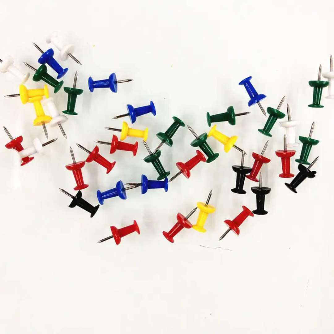 (30PCS) Push Pins Assorted Colors Stationery School Supplies Office ...