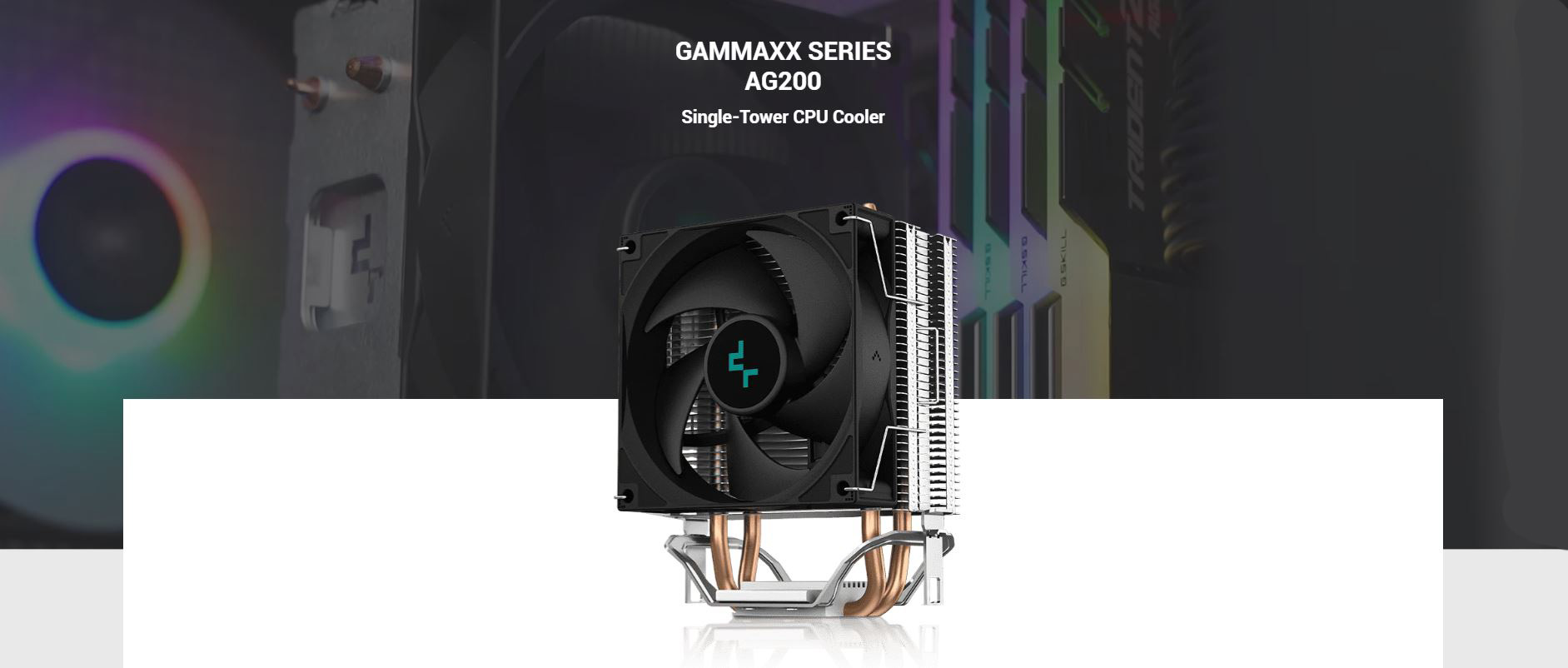 Deepcool CPU Cooler Fan Gammaxx AG200 Single Tower Hydro Bearing Black ...