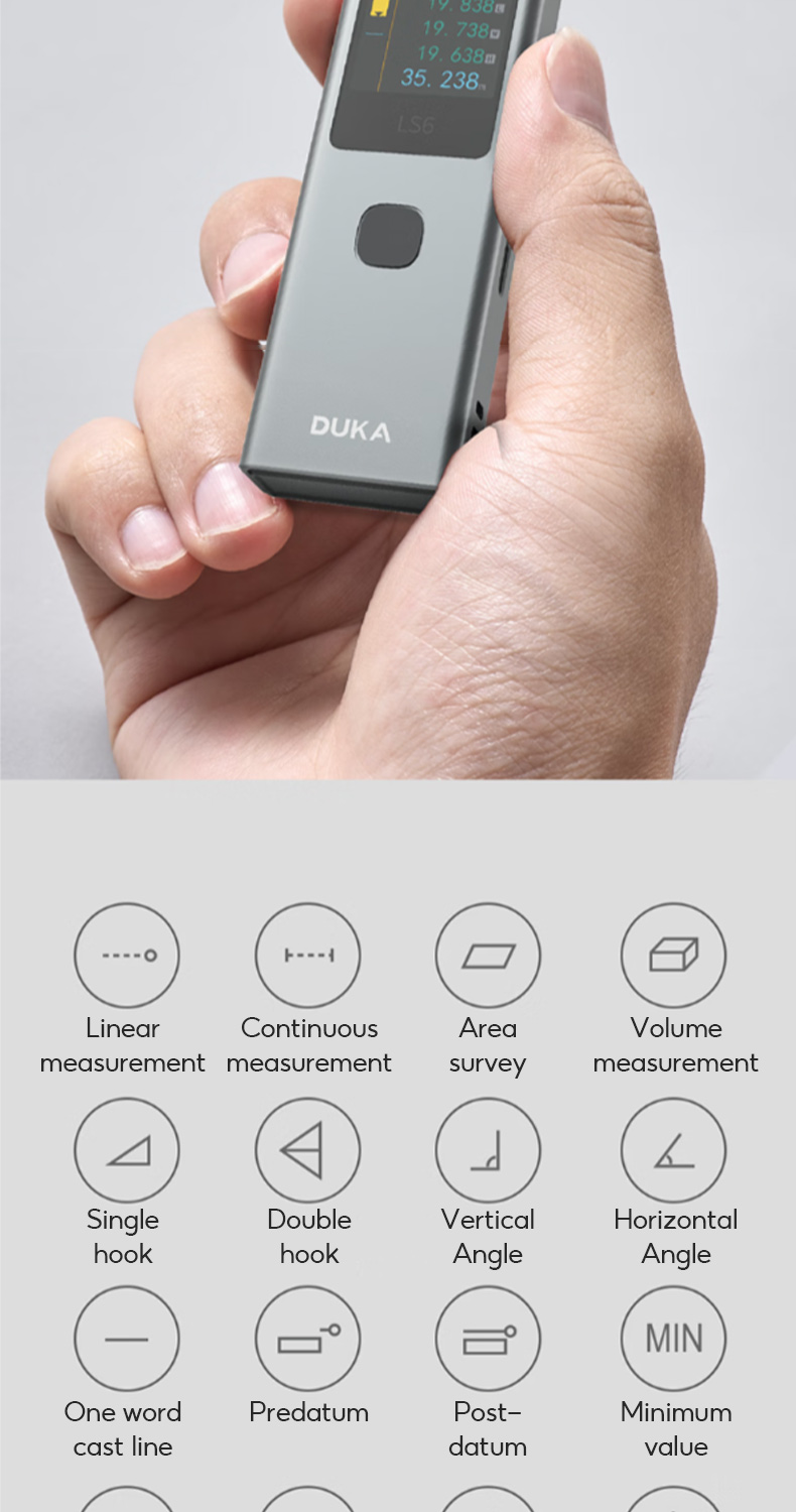 Xiaomi Duka laser rangefinder high-precision measurement of area and ...
