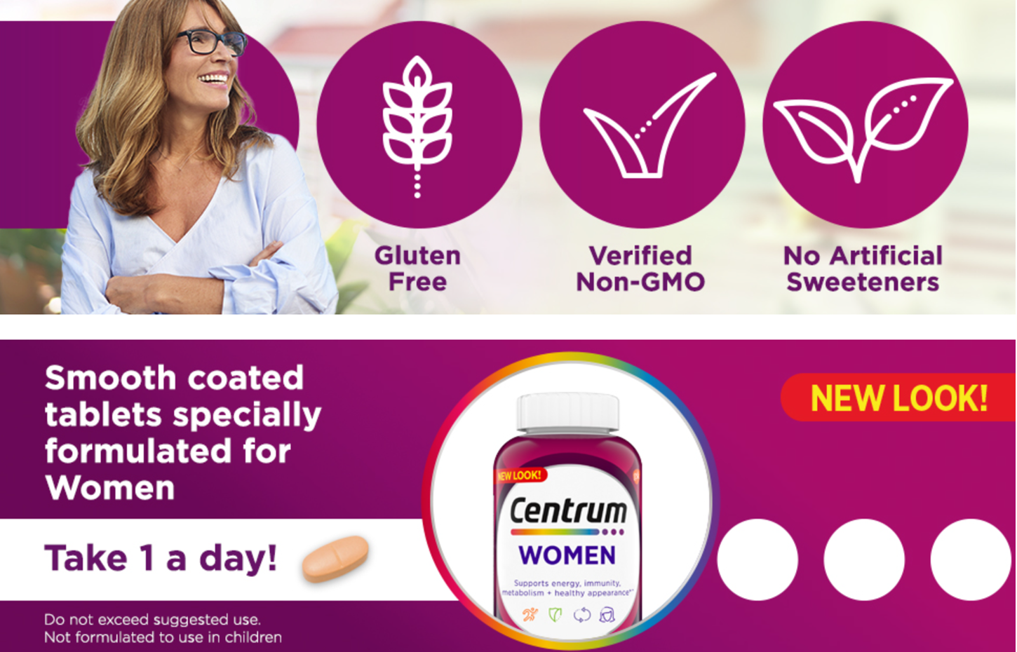 Centrum Women's Multivitamin / Multimineral Metabolism Immunity Energy ...