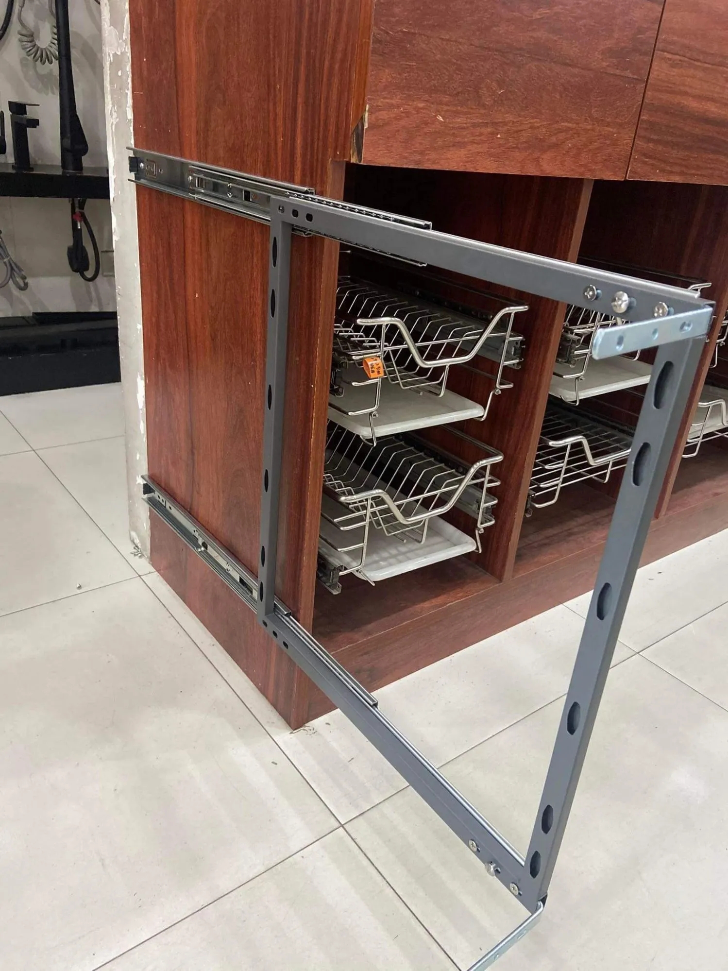 3 Layer Pull out Condiments organizers / spice racks 304 stainless ...