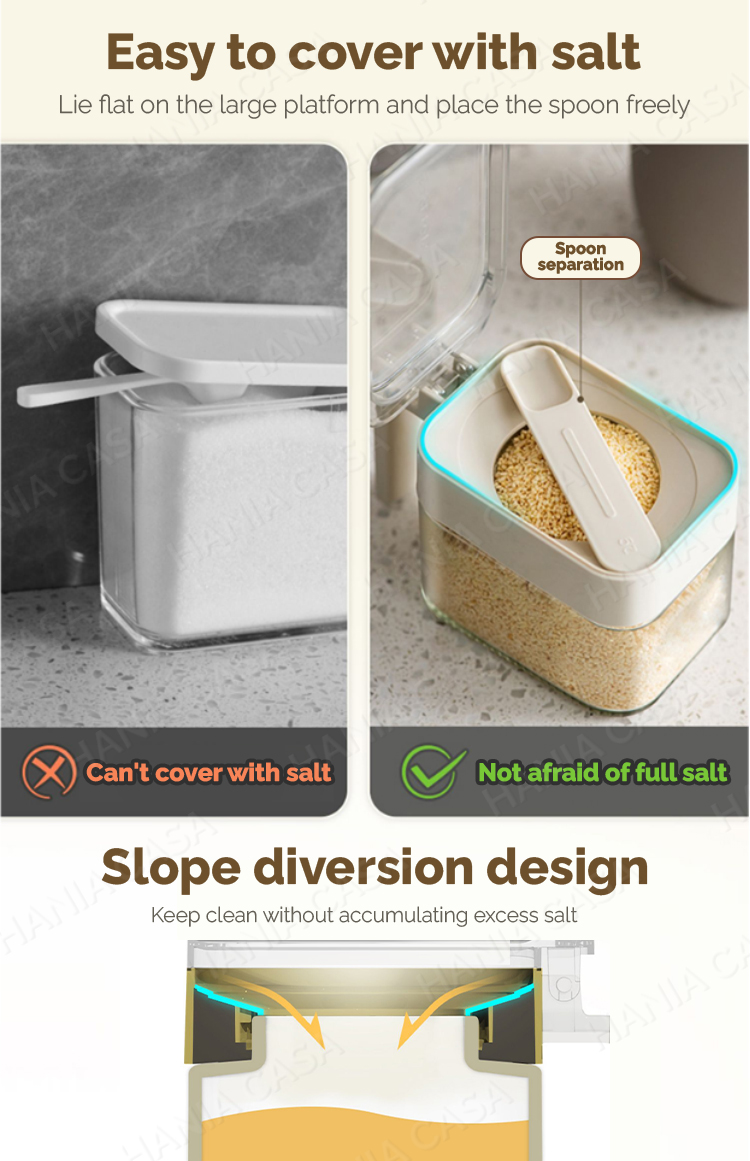 Spoon Lid Separation Seasoning Box Seasoning Container With Spoon ...