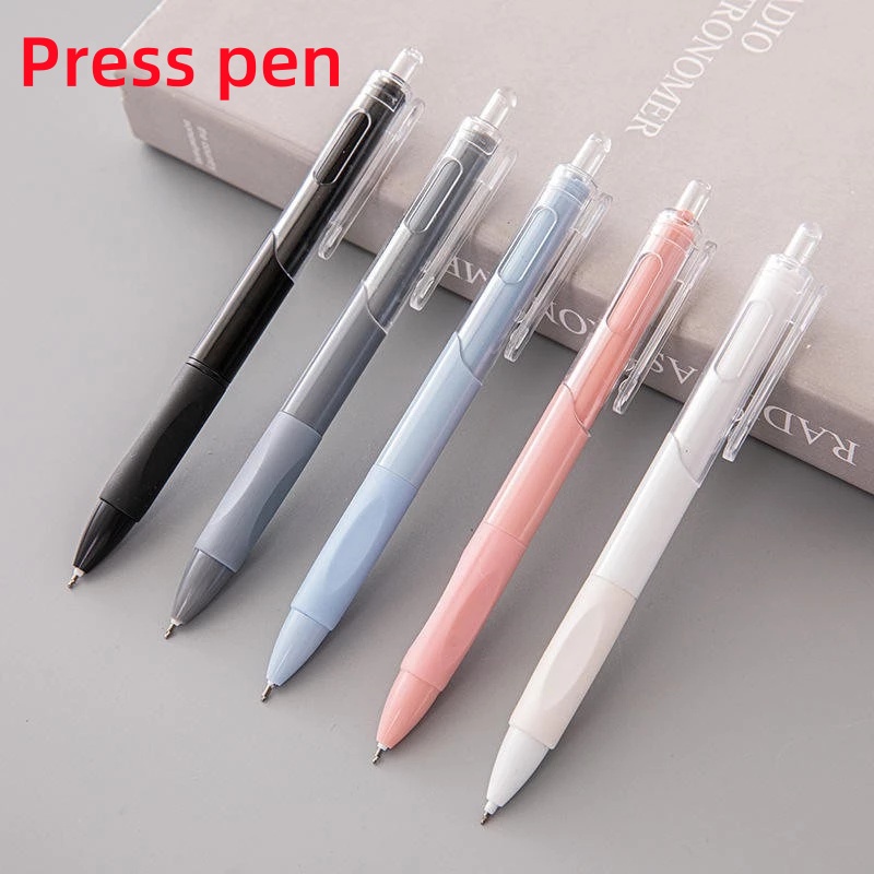 100pcs Press Gel Pen ballpen 0.5mm Black Ink Retractable Pen Writing ...