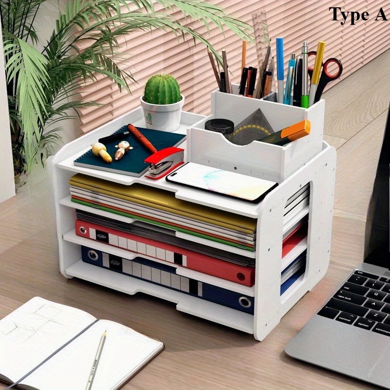 multi-layer Desk Storage Bookshelf Folder Book Office Paper Storage Box ...
