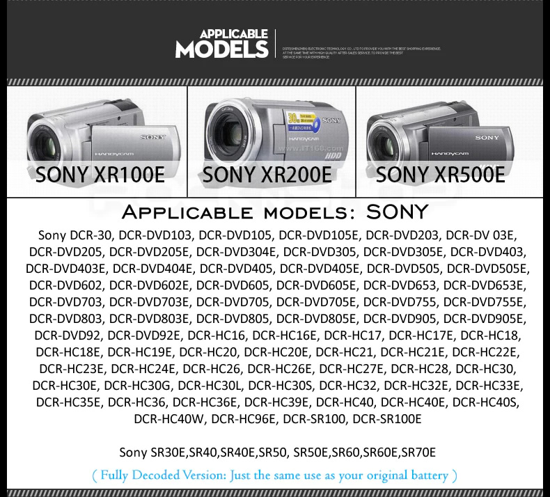 DSTE NP-FP50 Replacement Battery or Charger DC04 For Sony DCR-HC30 40 43E 65 85 94E 96 DCR-SR30 ...