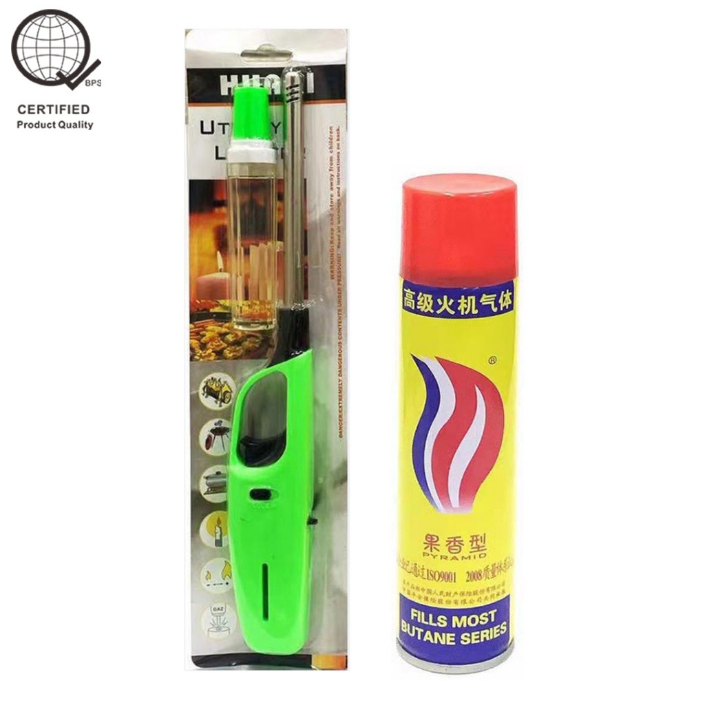 2 in 1 Kitchen Lighter Igniter Adjustable Refillable Outdoor BBQ ...
