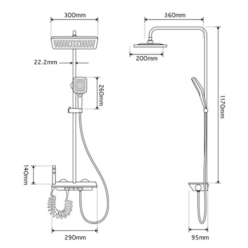 shower set 4 in 1 hot and cold water shower set bathroom shower head ...