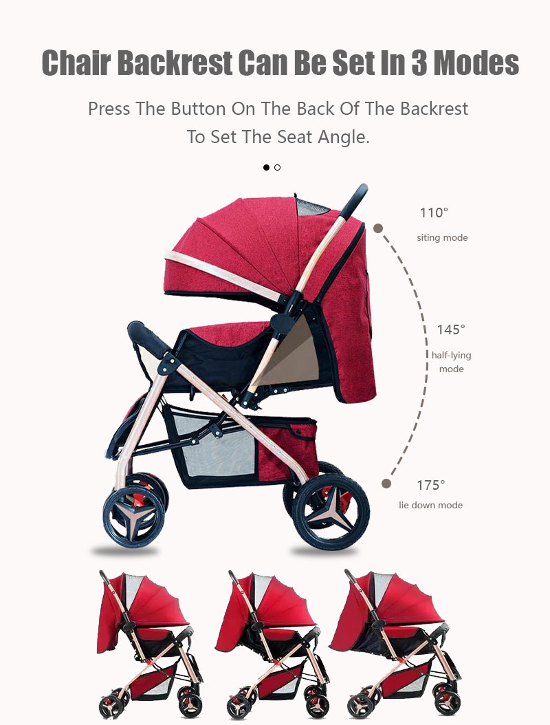 Monkey Stroller for baby Two-way Facing Foldable Stroller Travel Lie ...