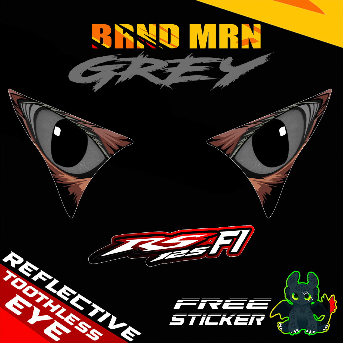Honda RS125 FI TOOTHLESS EYE DECAL REFLECTIVE STICKER TINT | Shopee ...