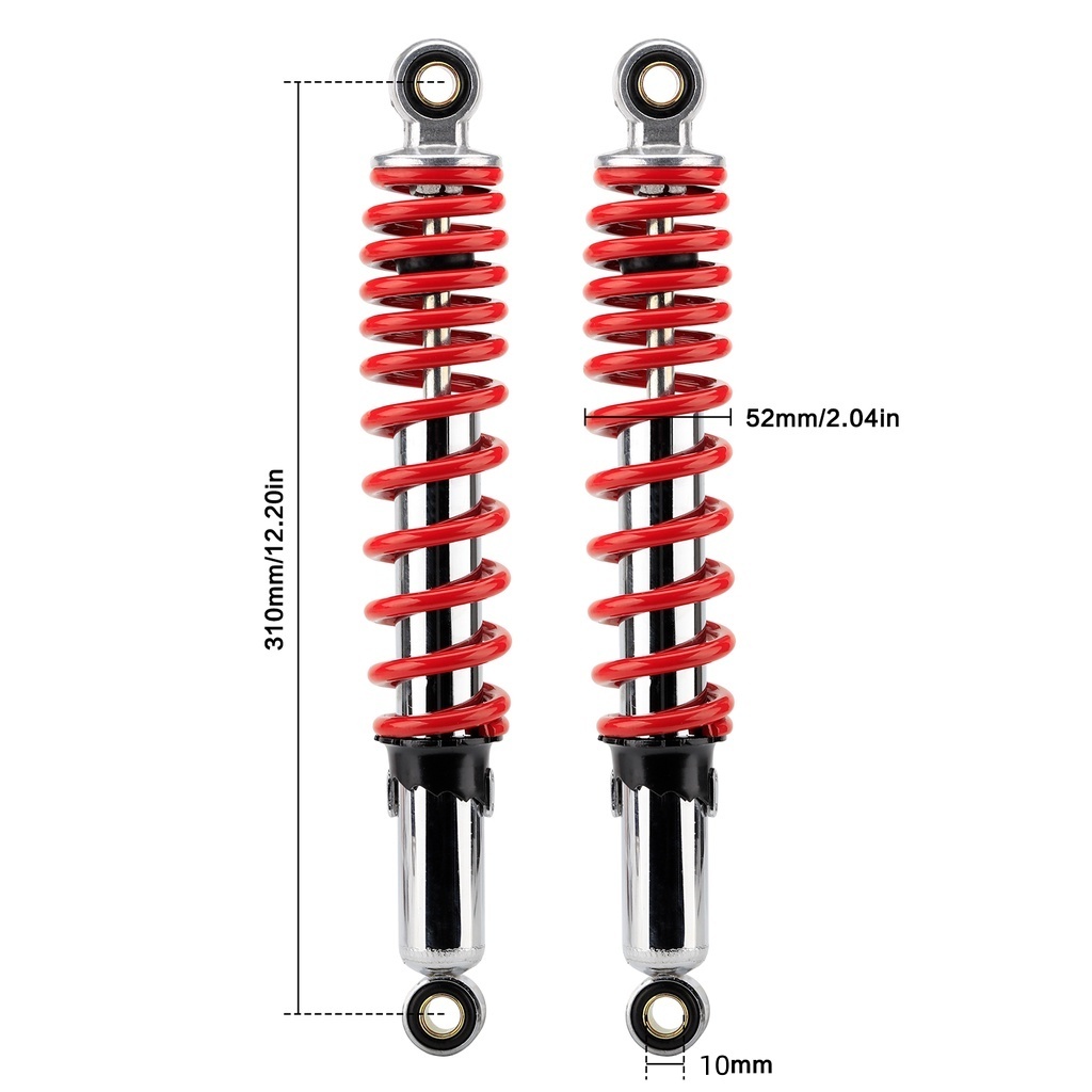 2PCS Motorcycle Rear Shock 310mm Wave 100/110i/125 Xrm 110/125 Tmx 125 ...