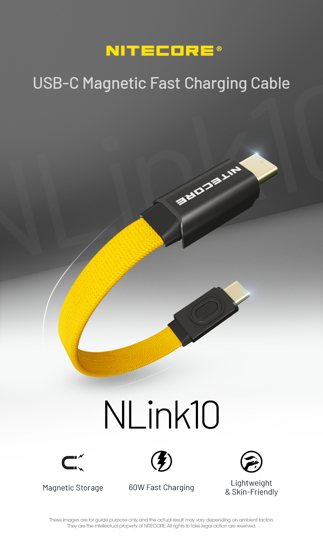 Nitecore NLink10 Magnetic Charging Cable - USB-C - 60W PD + QC Fast ...