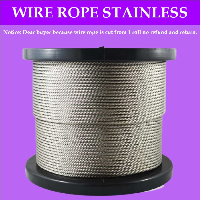 Mago 100 Meters 4mm Stainless Steel Wire Rope Wire Type: 7x7 Grade 304 ...