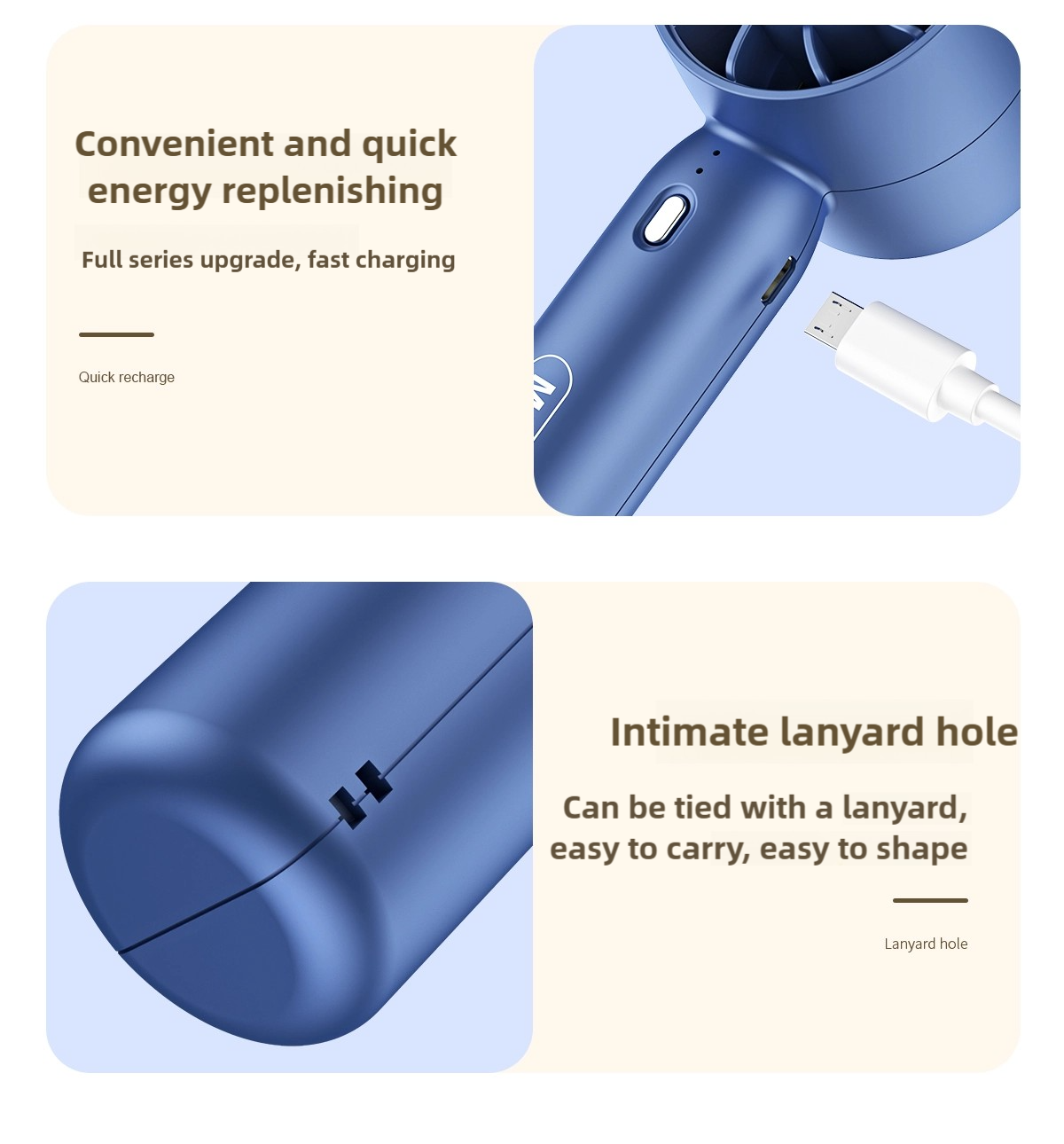 NSS Mini Fan USB Rechargeable Handheld Small Fan Outdoor Sports ...