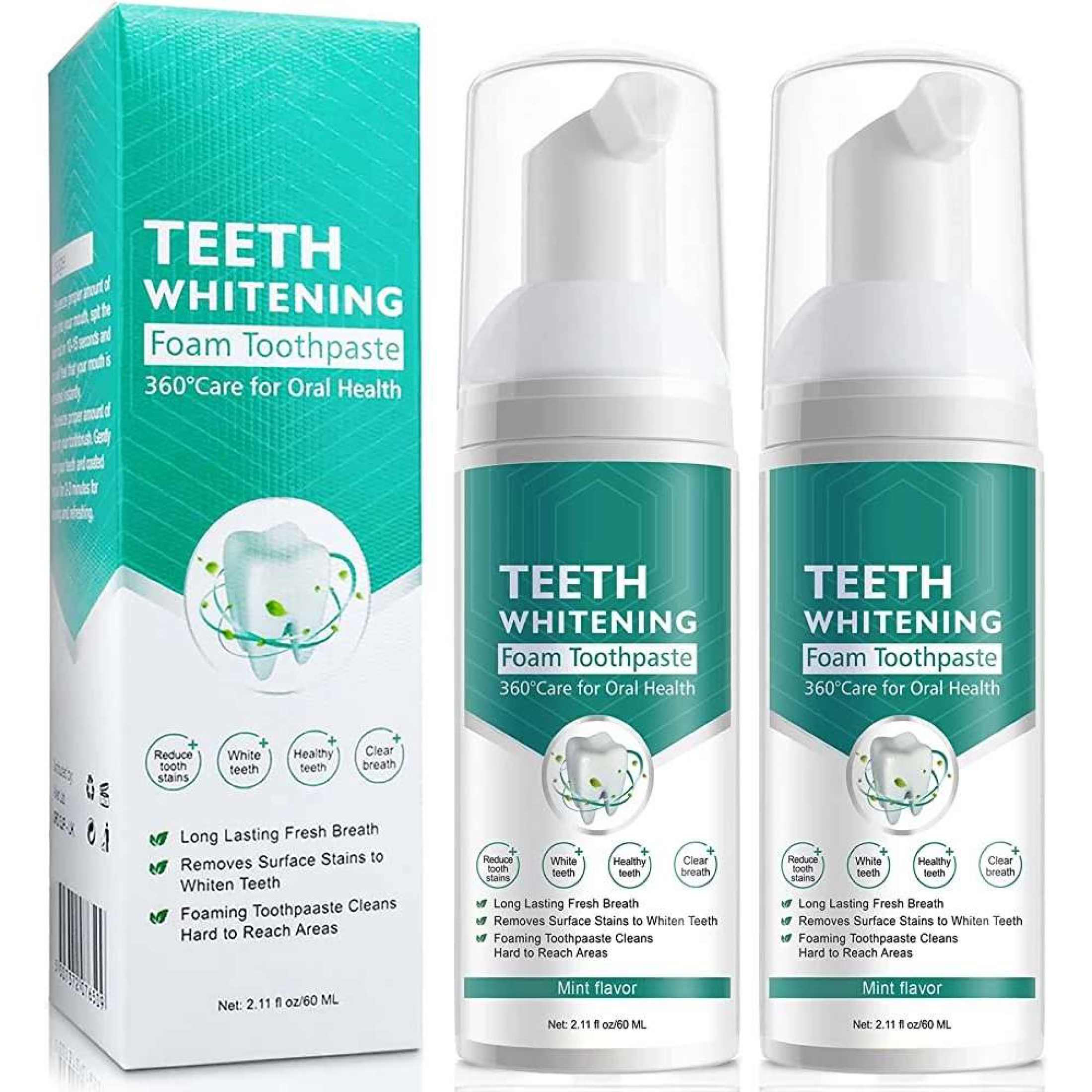【BUY 1 TAKE 2】60ml Teeth Whitening Mousse Toothpaste Cleansing Teeth ...