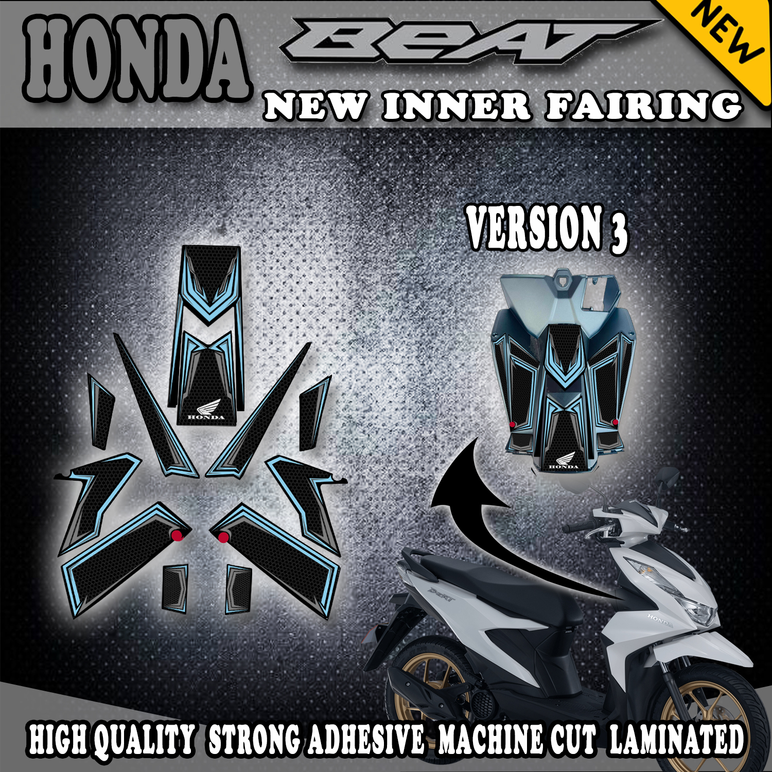NEW INNER FAIRING STICKER DECALS FOR HONDA BEAT VERSION 3/ HONDA BEAT ...