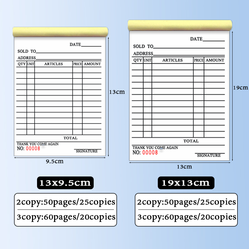 Carbonized Receipt Resibo Wholesale With Carbon Paper Duplicate Receipt ...