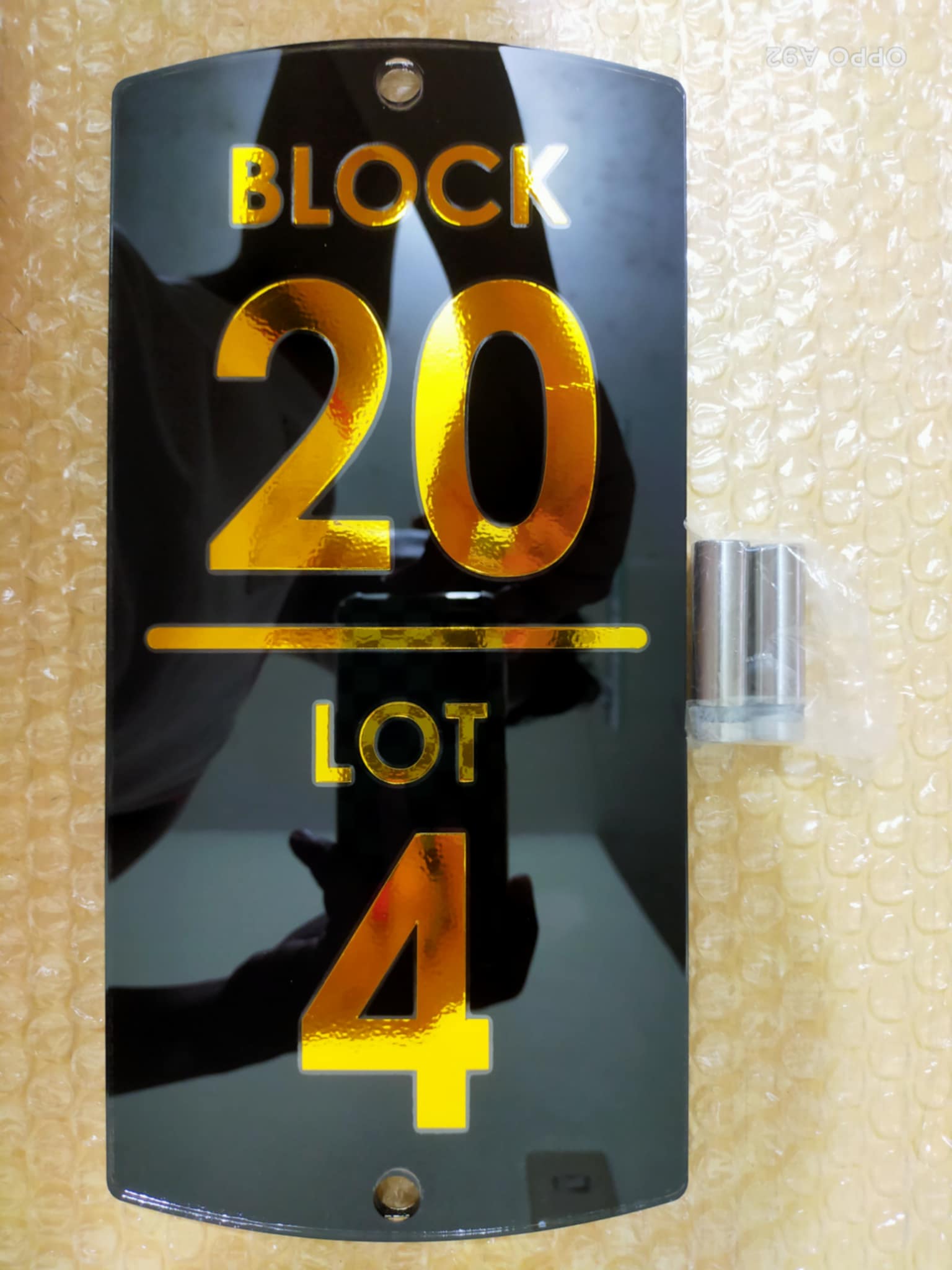 Customized Metallic Gold Customized House Address Plate Blk Lot Home ...