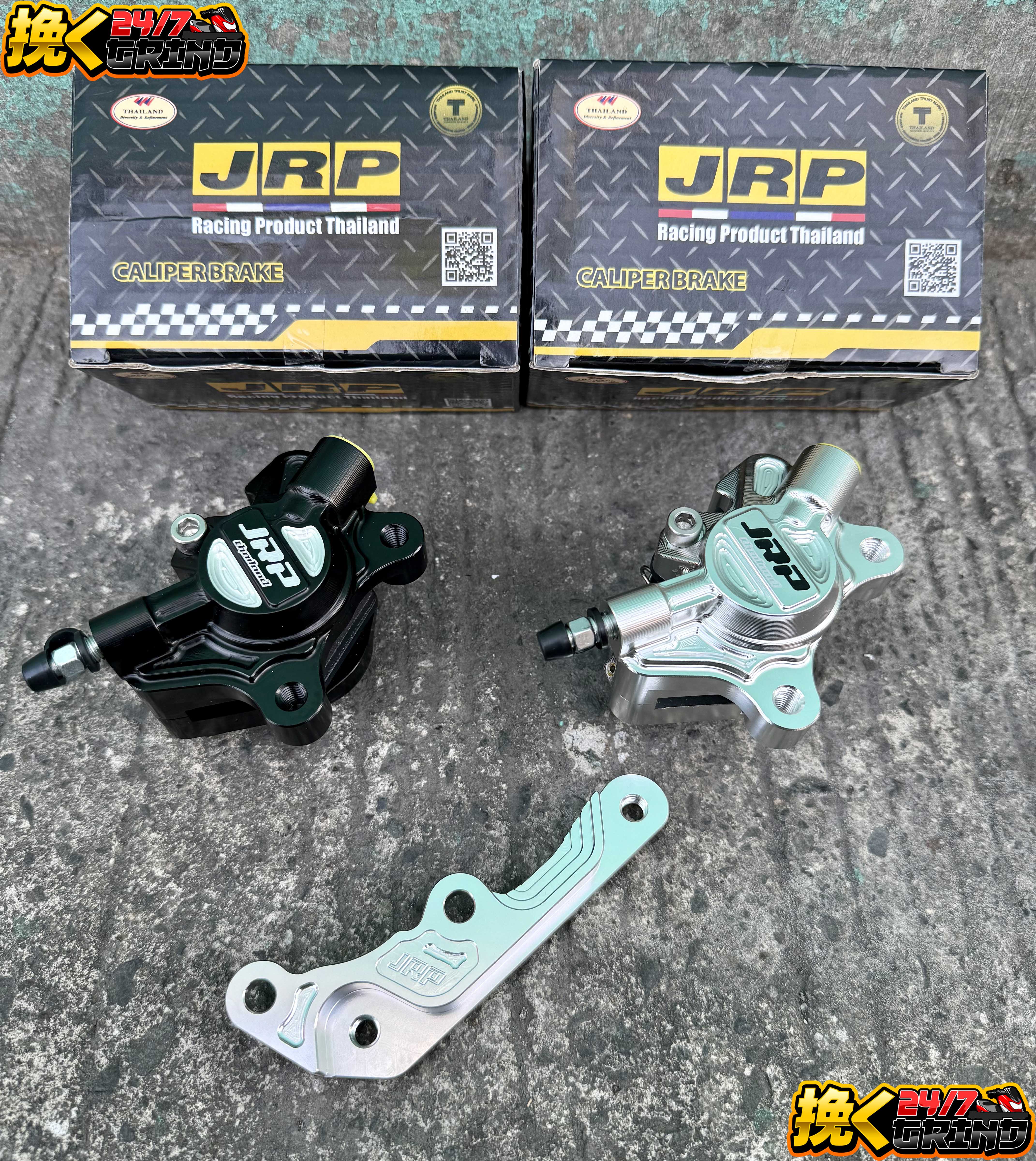 JRP CNC CALIPER GP SPECS (SILVER / BLACK ) WITH BRACKET WAVE 125 ...