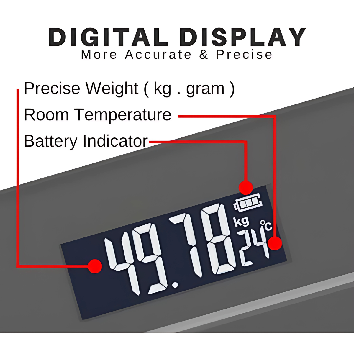 100% Original scale Digital LCD Electronic Tempered Glass Body Weighing ...