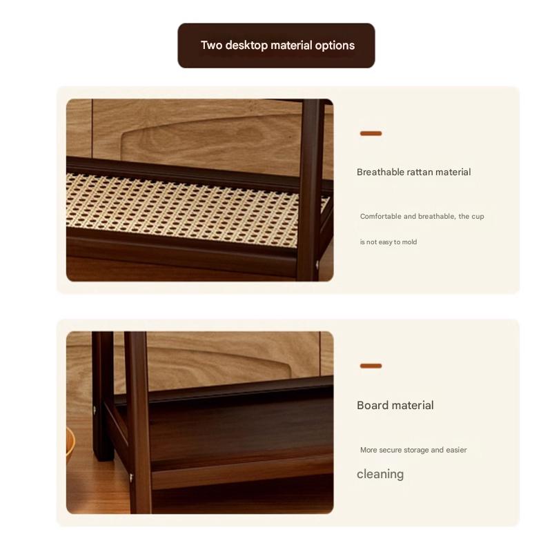 [On Hand]Table Storage Rack Wooden Double-Layer Table Shelf Bedroom ...