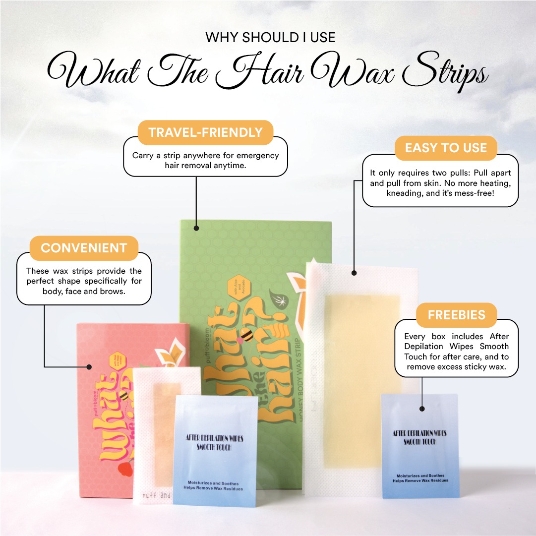 Puff and Bloom What The Hair Honey Face and Eyebrow Wax Strip | Honey ...