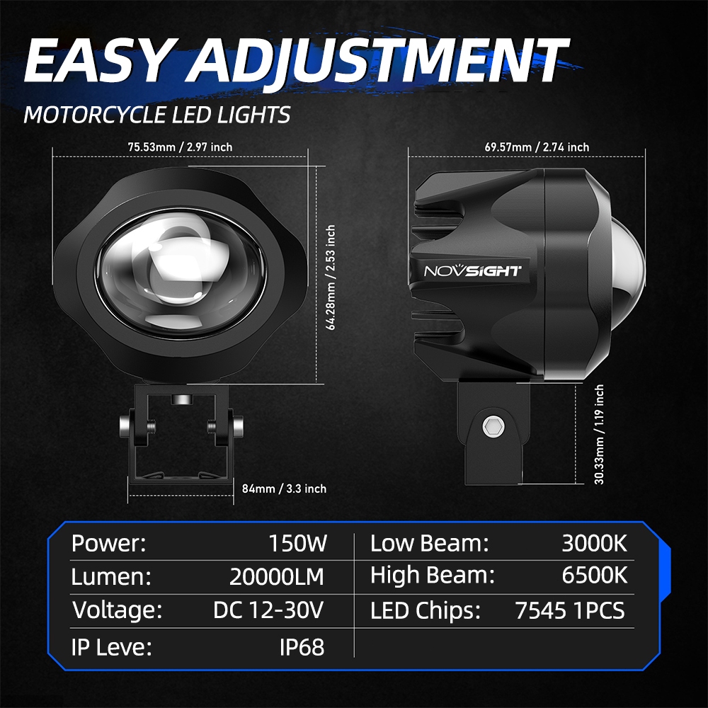Novsight LEDmini driving light motorcycl Waterproof dual color ...