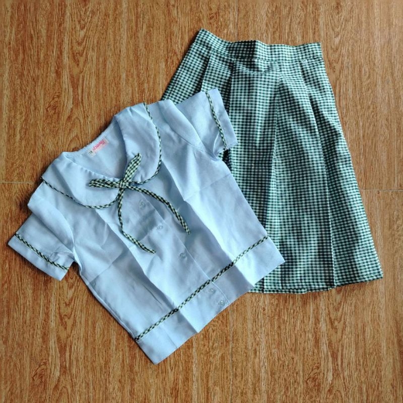 CHECKERED UNIFORM SET/TWO COLORS CHECKERED/KIDS GIRL SCHOOL UNIFORM ...