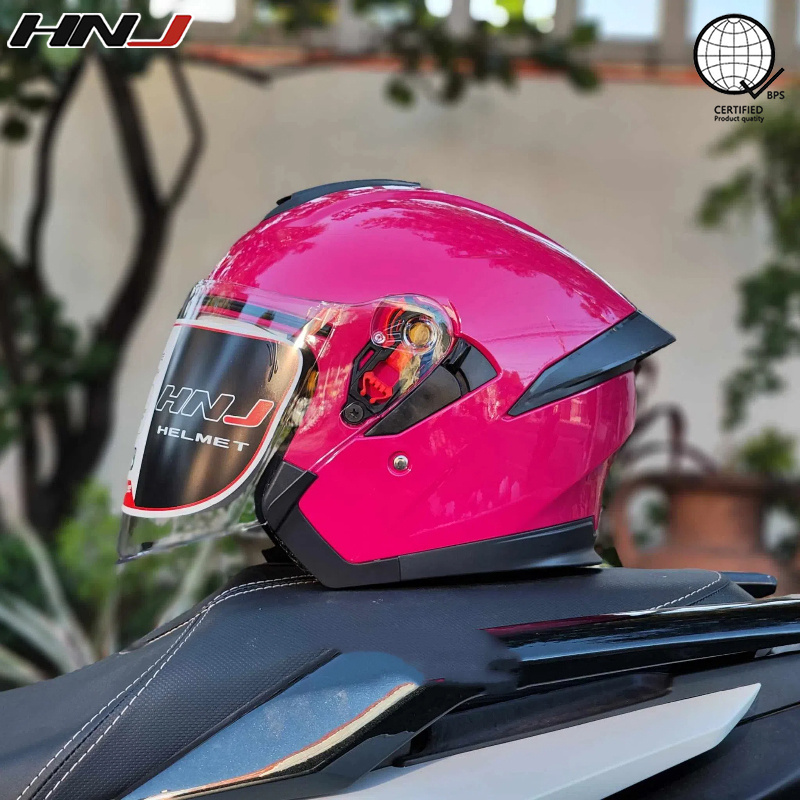 HNJ A4 006-H Dual Visor Half Face Helmet For Motorcycle Women Men With ...