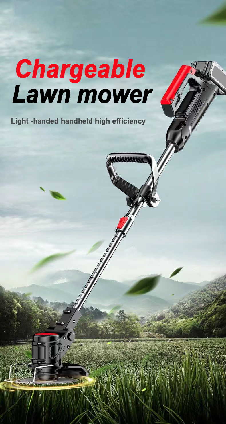 Cordless Grass Cutter Lawn Mower Rechargeable Electric Efficient Mower ...