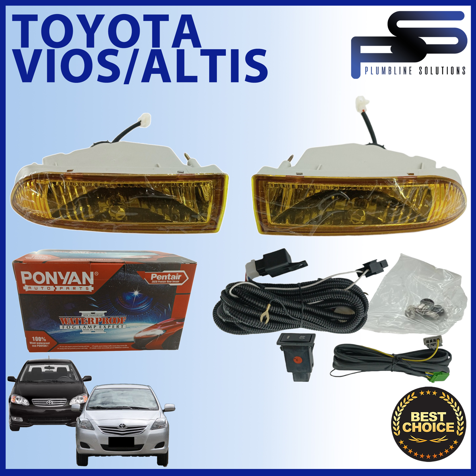 Pentair Foglamp Set Toyota Vios / Yaris 2006 - Onwards / Gen 1 Gen 2 ...