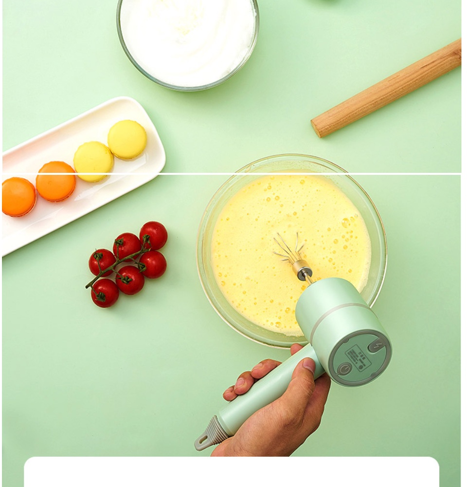 3 In 1 Electric Hand Mixer Wireless Egg Beater Garlic Grinder Usb ...