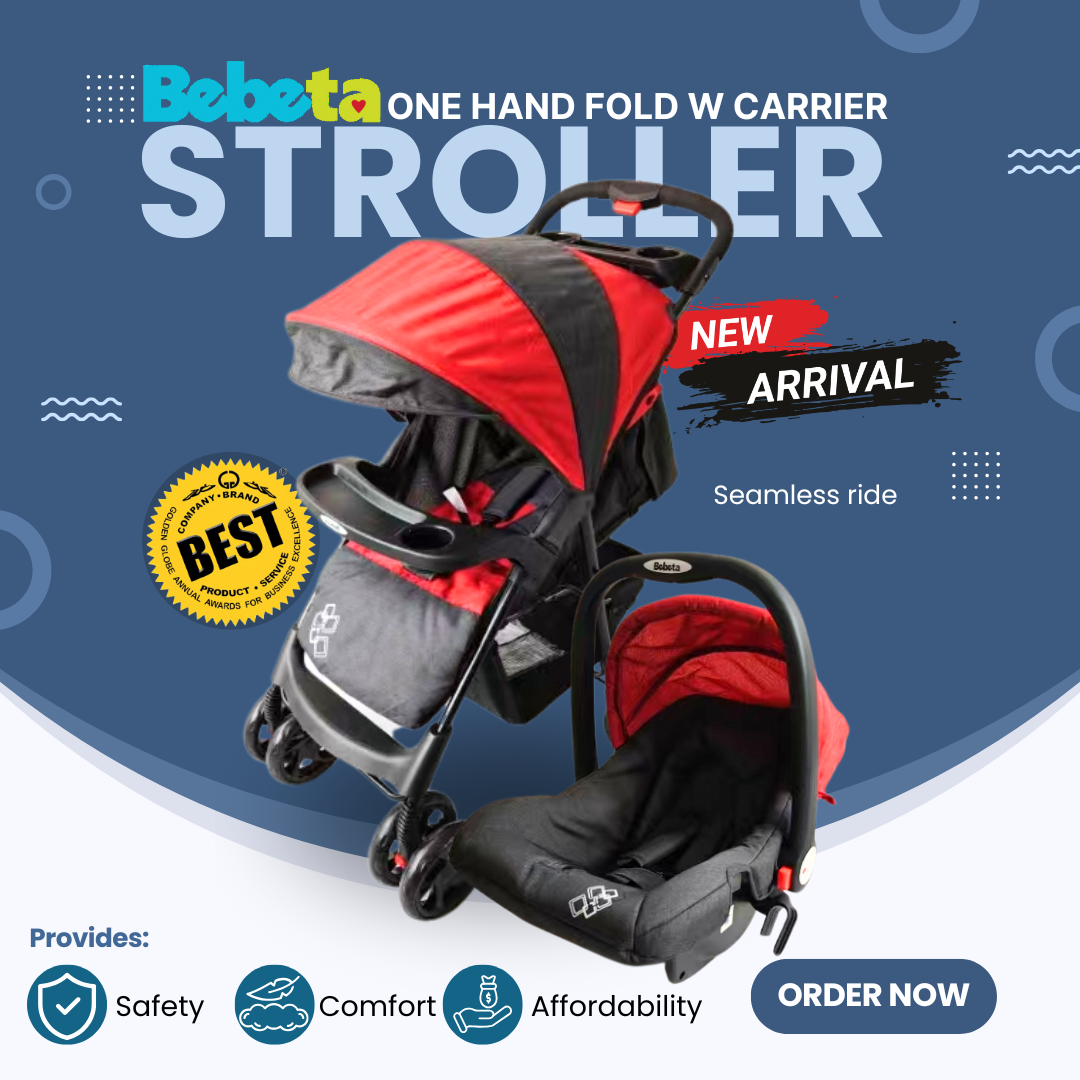 Bebeta Stroller Buggy Type One Hand Fold Belt with Carrier | Shopee ...