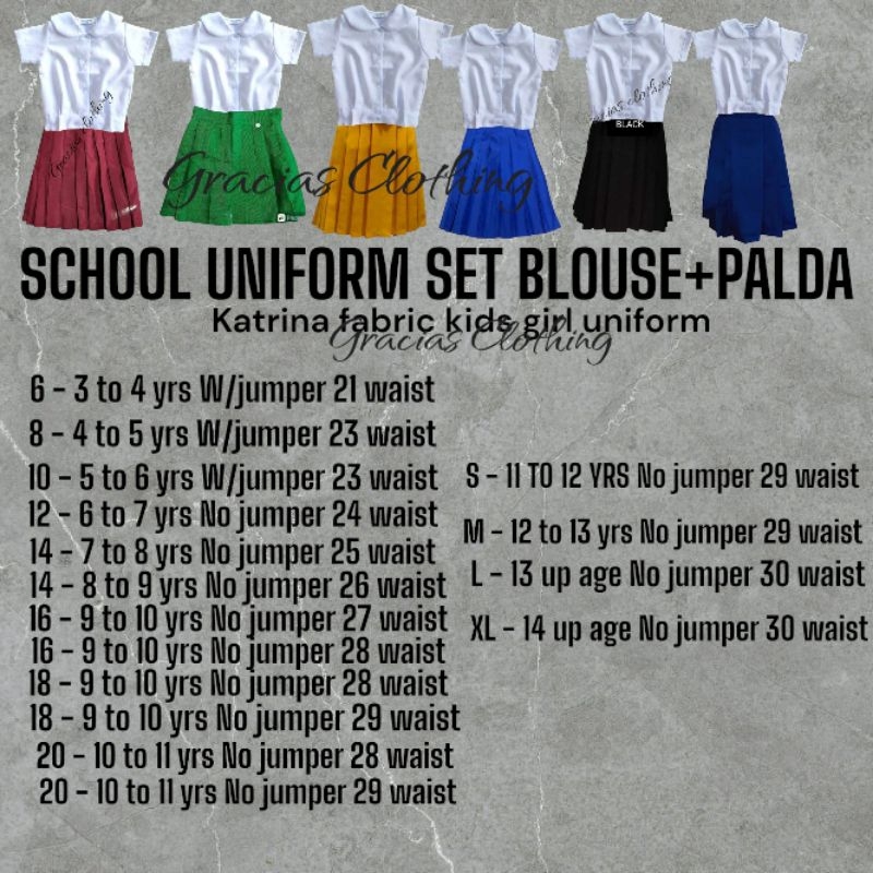 CHECKERED UNIFORM SET/TWO COLORS CHECKERED/KIDS GIRL SCHOOL UNIFORM ...